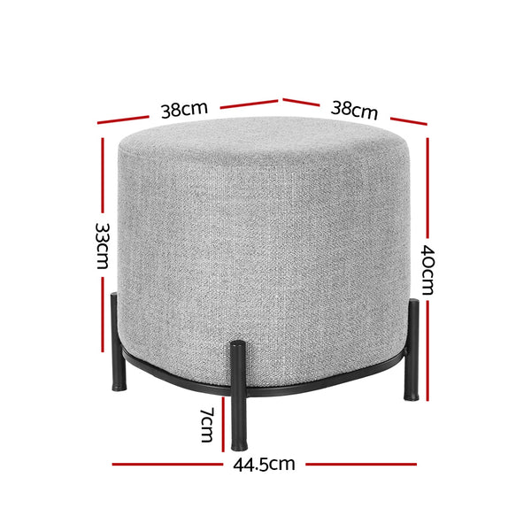 Gladstone Linen Footstool Grey – Ottomans Australia